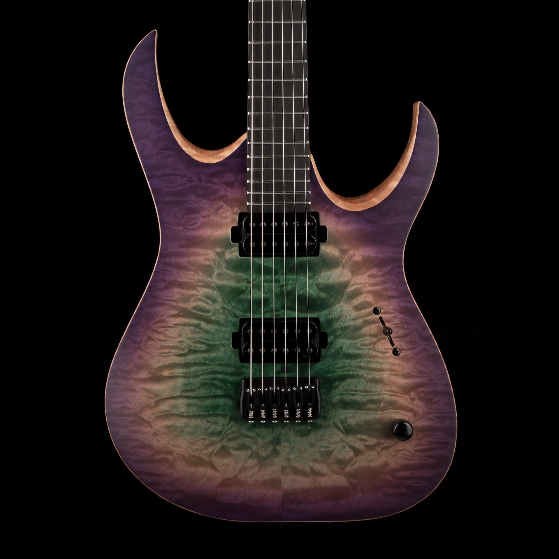 Mayones Duvell Elite 6 String 4A Quilt Maple Top Joker Burst Satine Fi ...