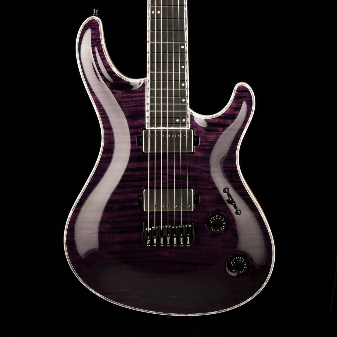 Mayones Regius Core 7 String Flame Top Dirty Purple Gloss Finish Guita ...