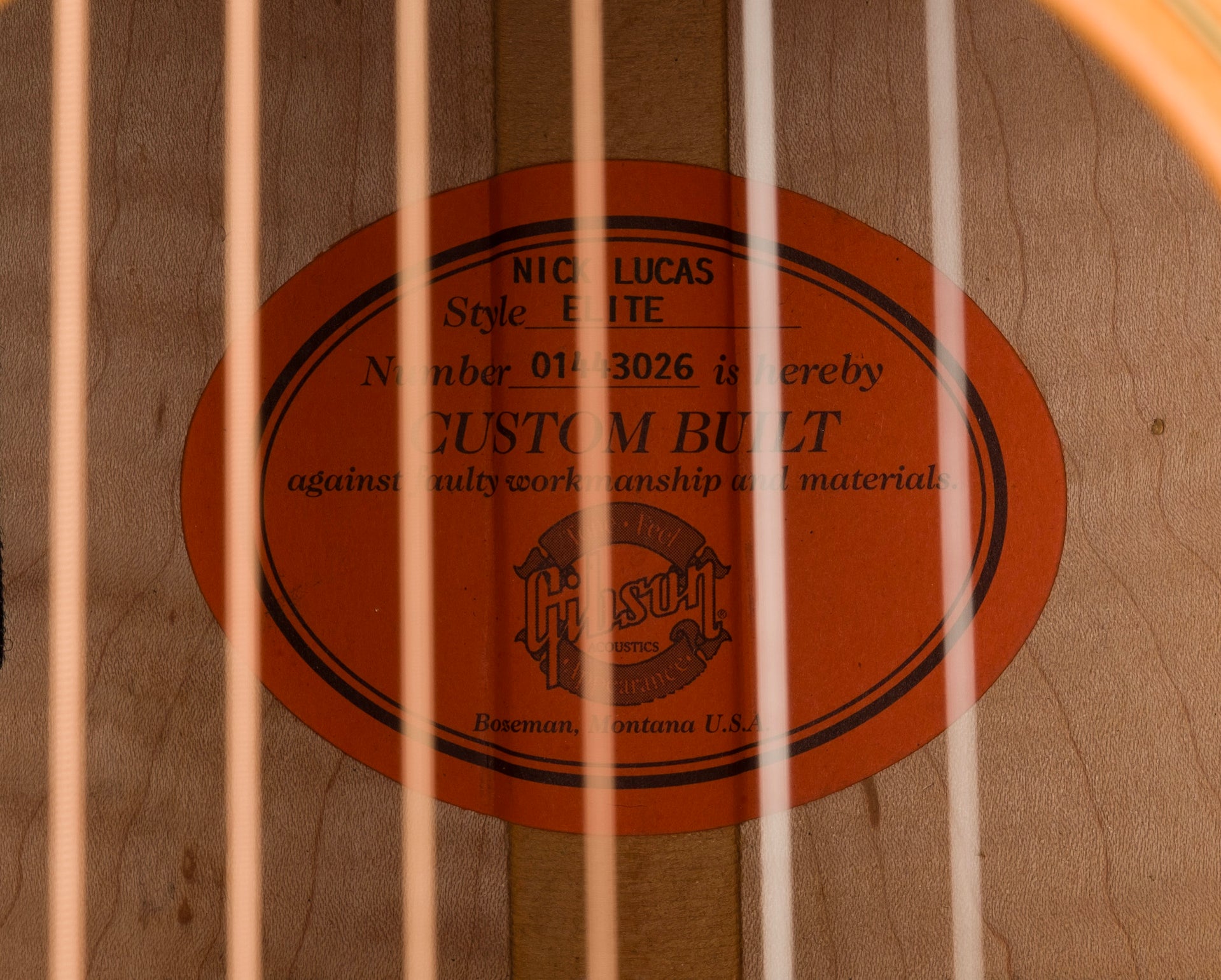 Pre Owned Gibson Custom Shop Nick Lucas Elite Custom Natural With OHSC ...