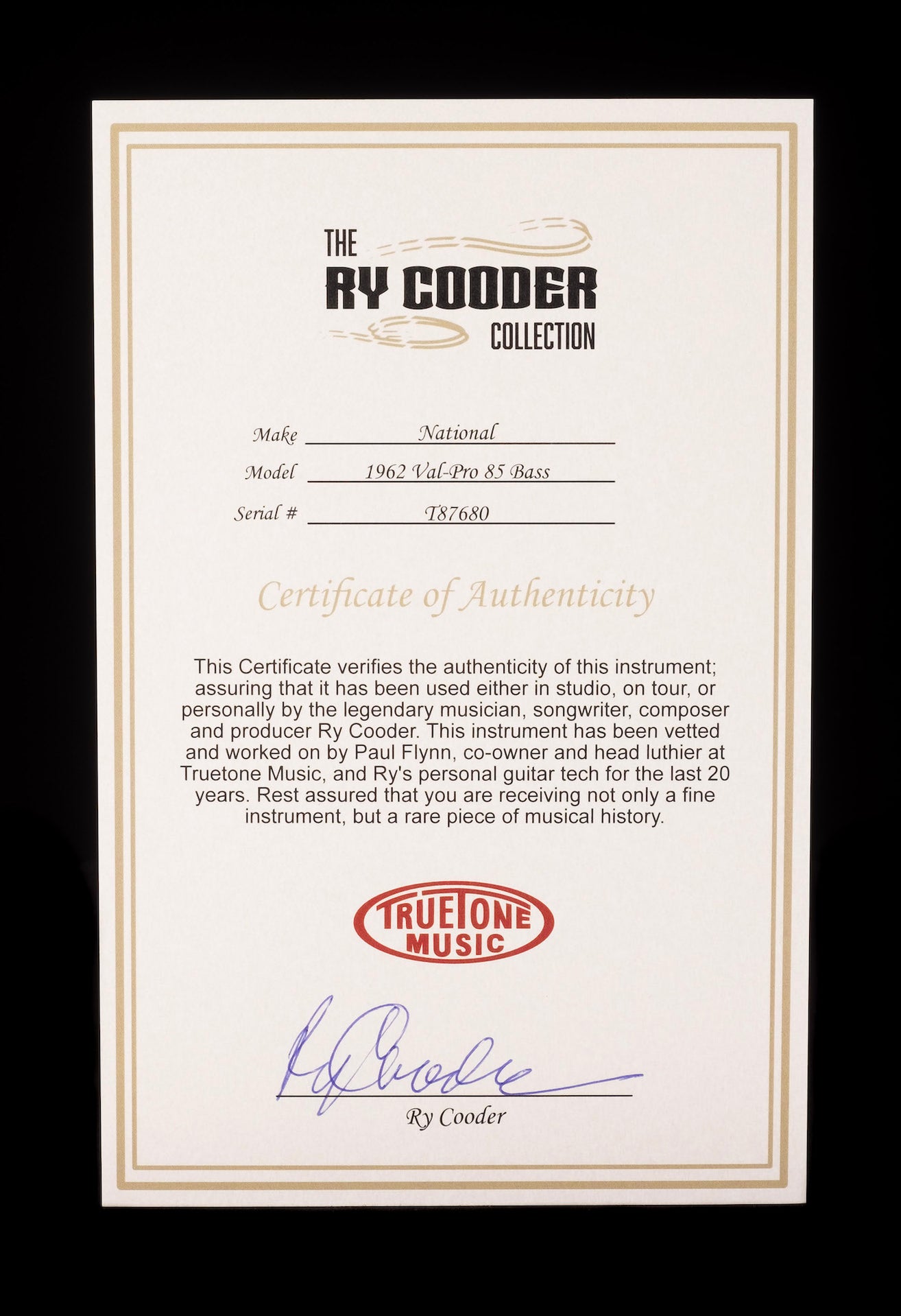 Vintage 1962 National Val-Pro 85 Bass White with OHSC - Ry Cooder Coll ...