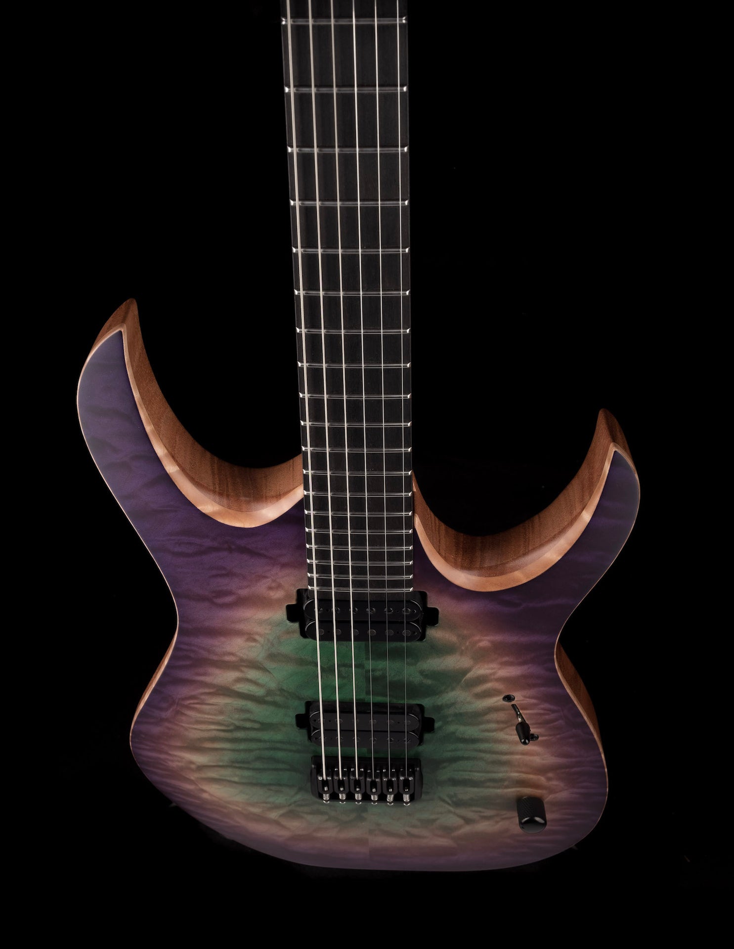 Mayones Duvell Elite 6 String 4A Quilt Maple Top Joker Burst Satine Fi ...