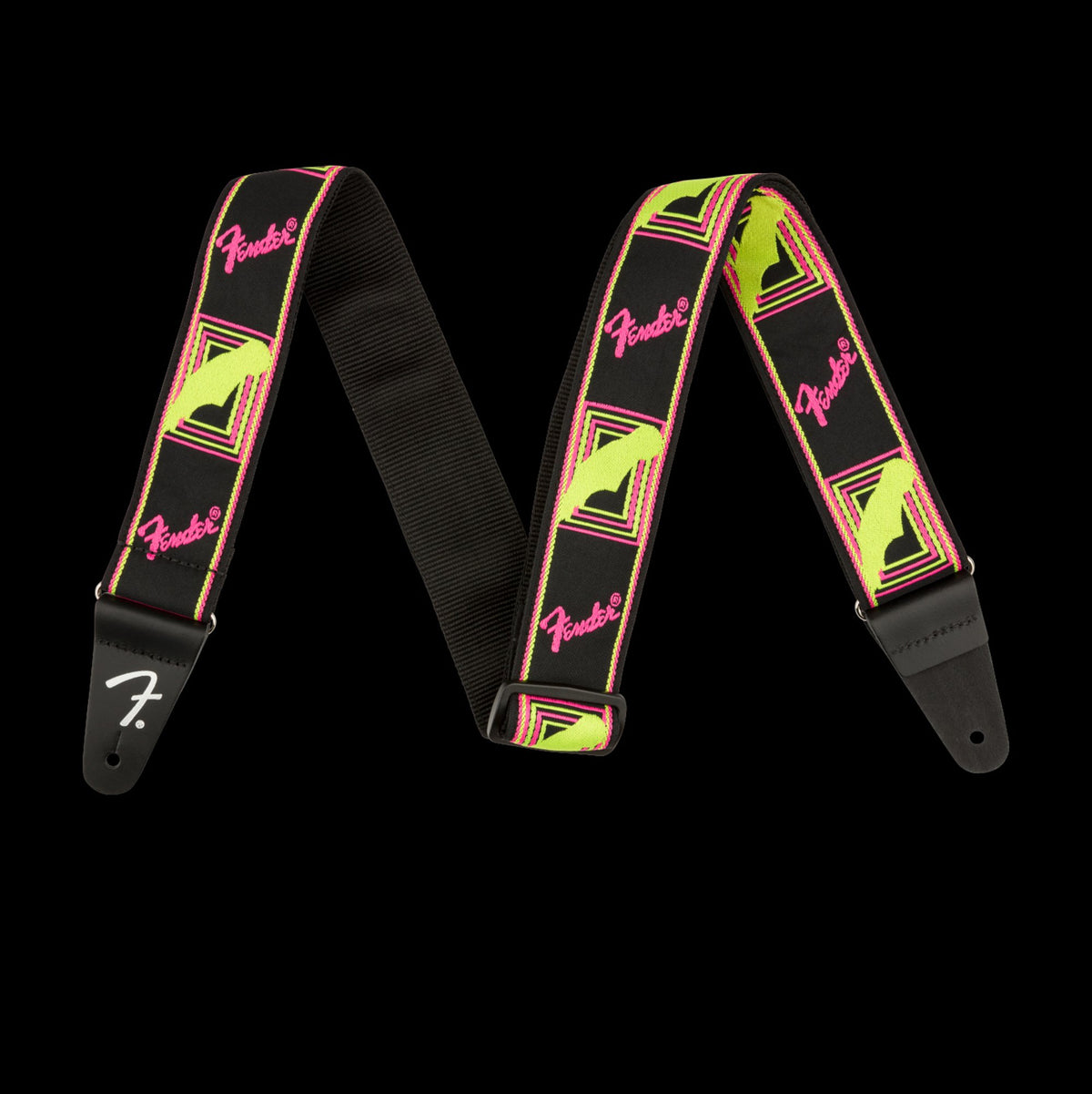 Fender Neon Monogrammed Strap Yellow/Pink — Truetone Music