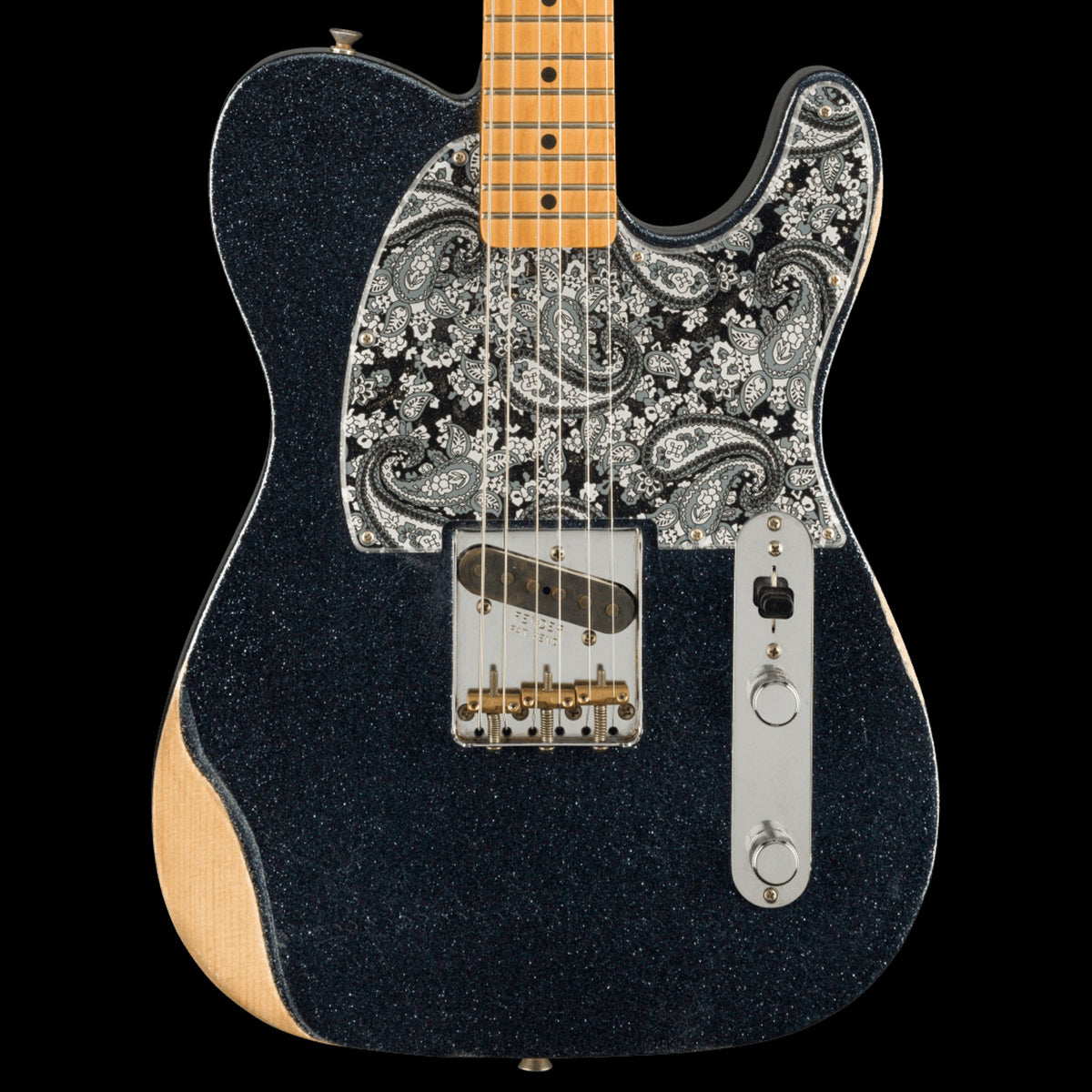 Fender Artist Series Brad Paisley Road Worn Esquire Black Sparkle With ...