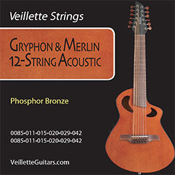 Veilette Gryphon Merlin 12-string Phosphor Bronze Acoustic Guitar Stri ...