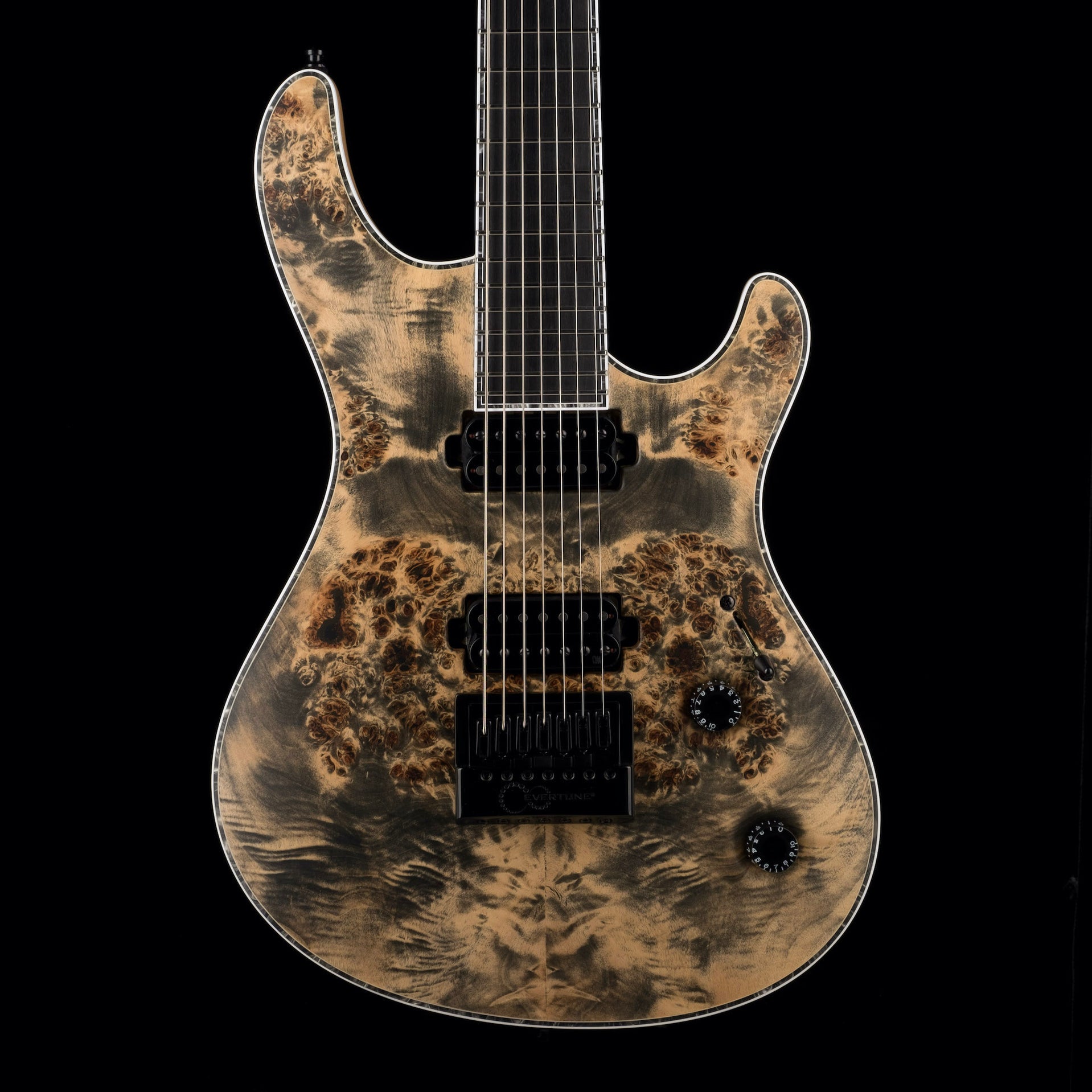 Mayones Regius 4Ever 7 String 3A Grade Eye Poplar Top Trans Graphite S ...