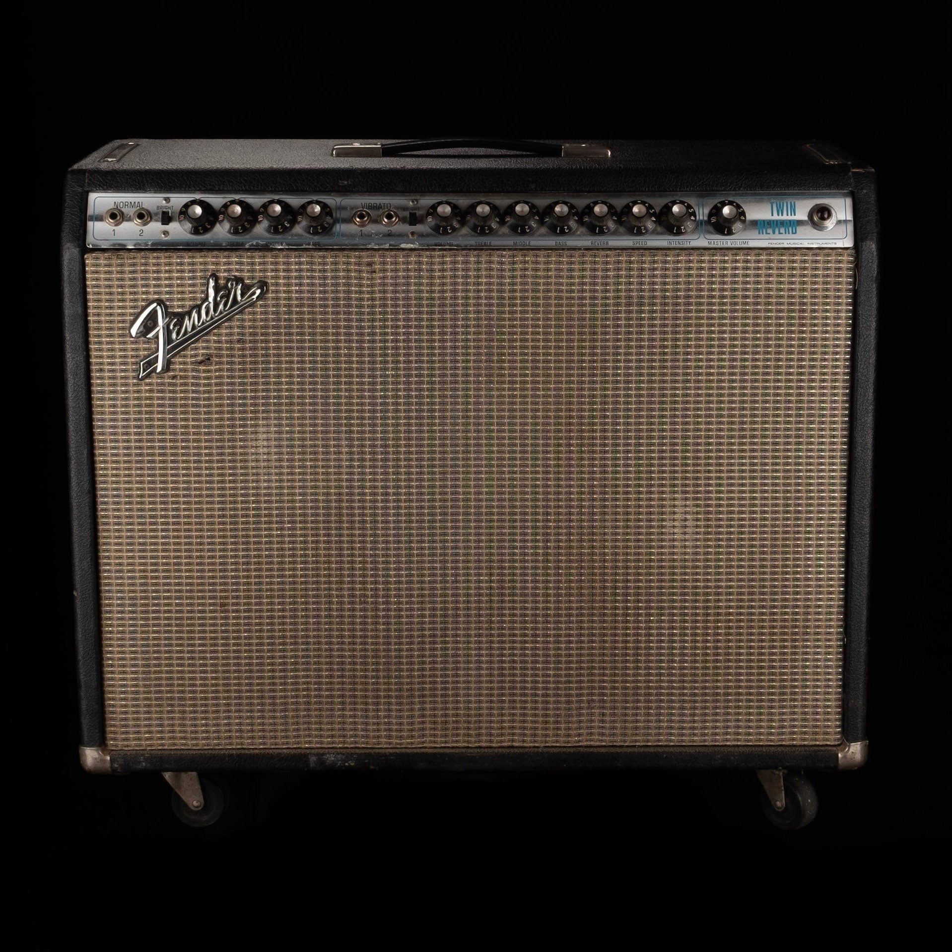 Vintage 1972 Fender Twin Reverb Guitar Amp Combo (Silverface) With Foo ...