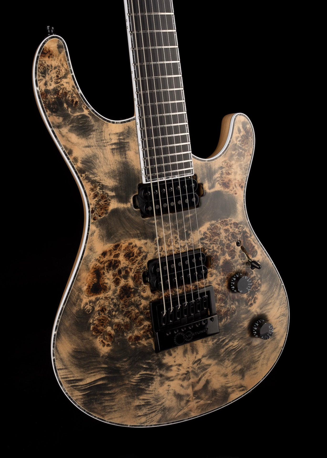 Mayones Regius 4Ever 7 String 3A Grade Eye Poplar Top Trans Graphite S ...