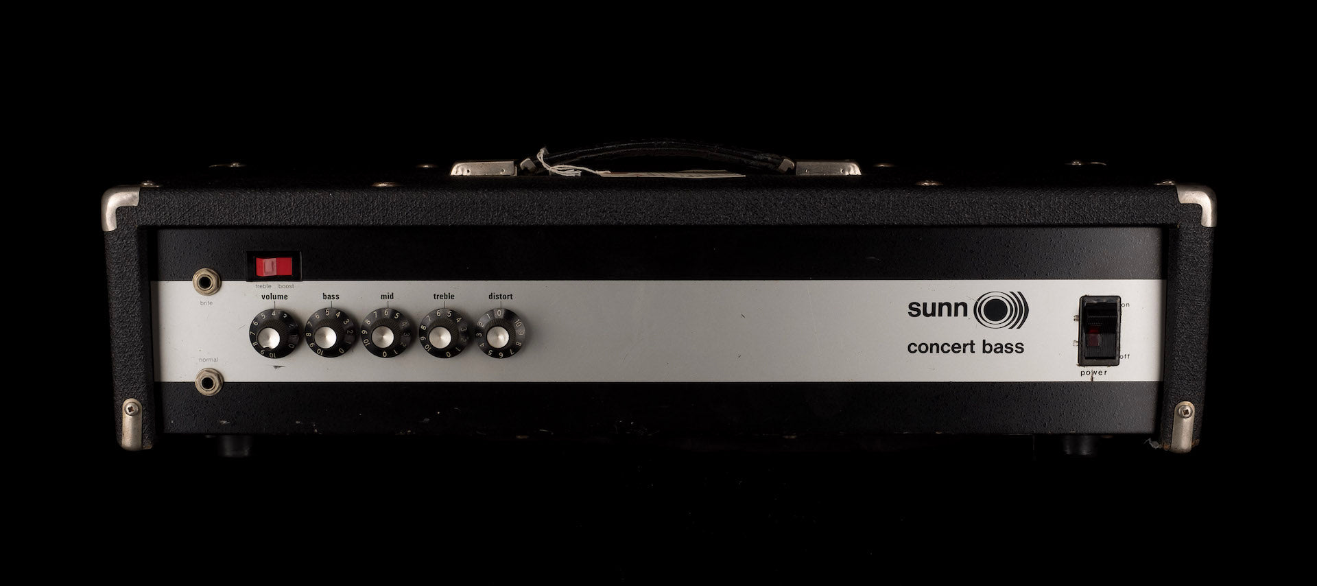 Pre Owned 1970's Sunn Concert 300-Watt 4-Ohm Black Bass Amp Head With ...
