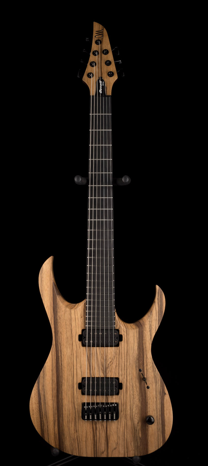 Mayones Duvell BL 7 String 27" Baritone Black Limba Trans Natural Matt ...