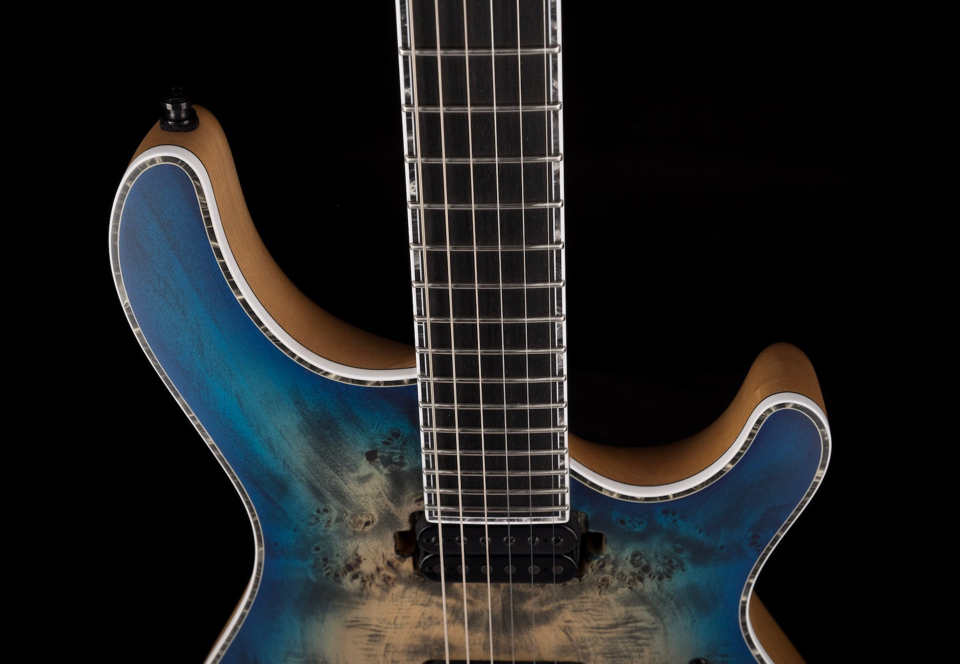 Mayones Regius 4Ever 6 String 3A Grade Eye Poplar Top Jeans Black Thre ...