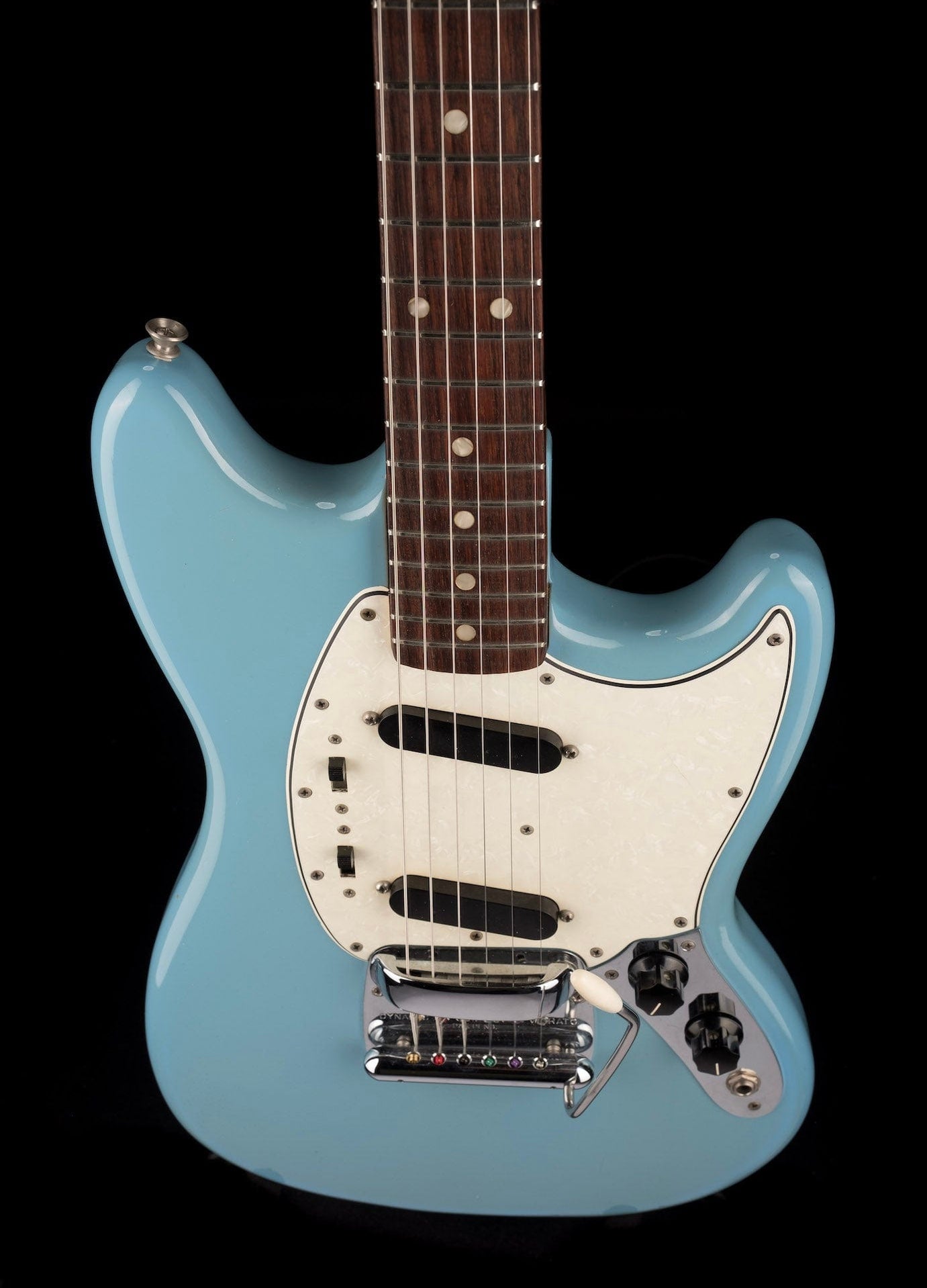 Vintage 1966 Fender Mustang 22.5" Scale Daphne Blue Refinished with OH ...