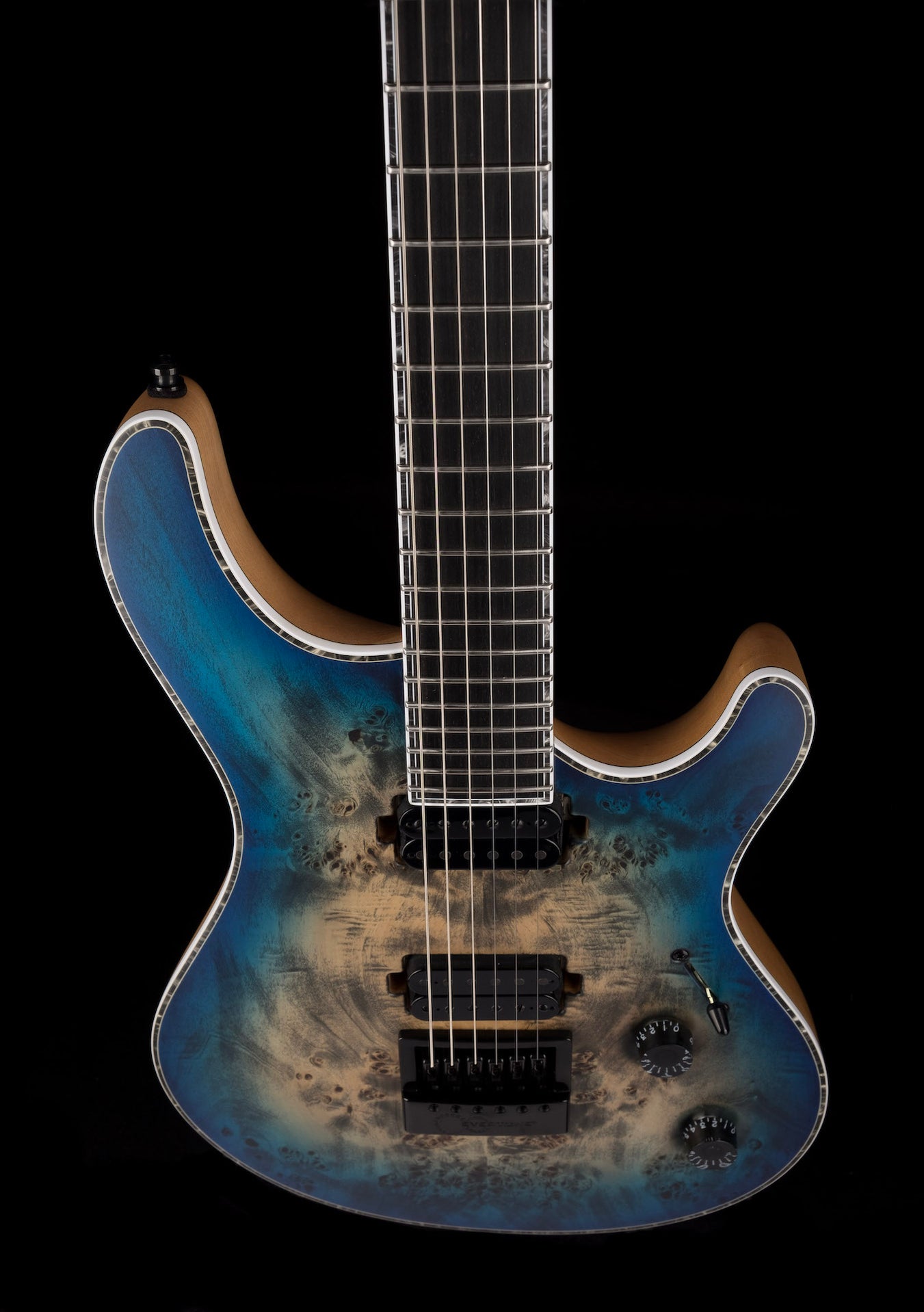 Mayones Regius 4Ever 6 String 3A Grade Eye Poplar Top Jeans Black Thre ...