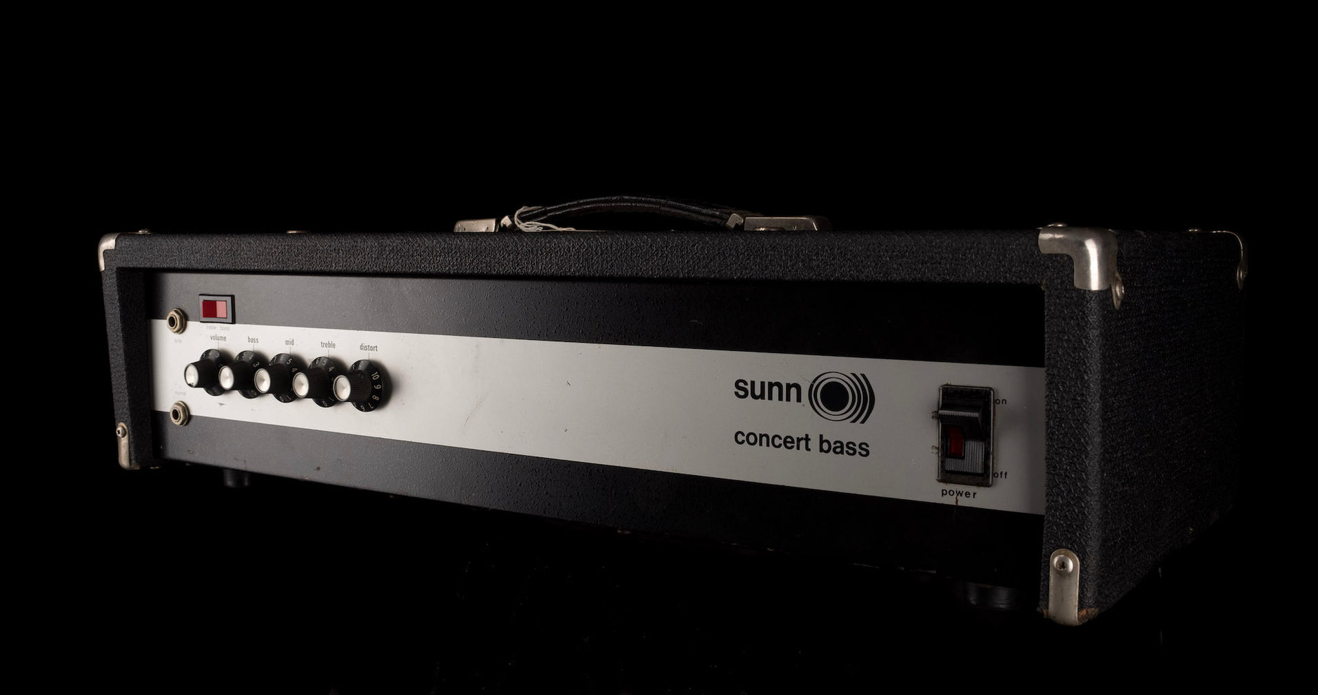 Pre Owned 1970's Sunn Concert 300-Watt 4-Ohm Black Bass Amp Head With ...