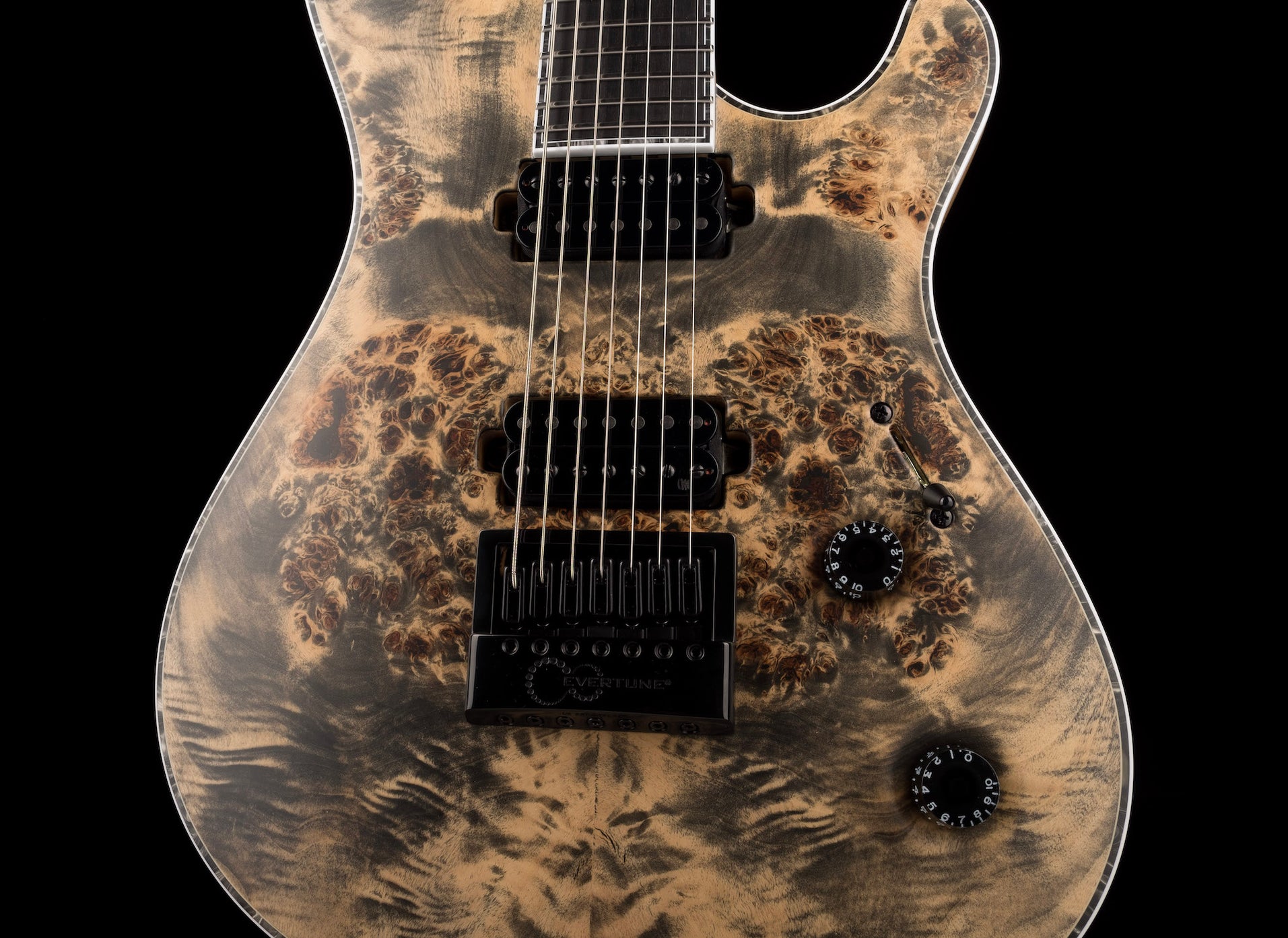 Mayones Regius 4Ever 7 String 3A Grade Eye Poplar Top Trans Graphite S ...