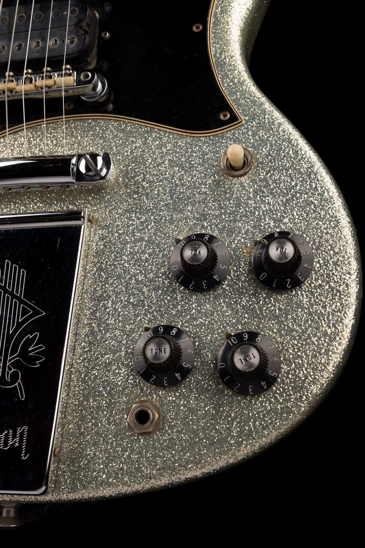 Vintage 1970's Gibson SG Standard Silver Sparkle With Lyre Tailpiece W ...