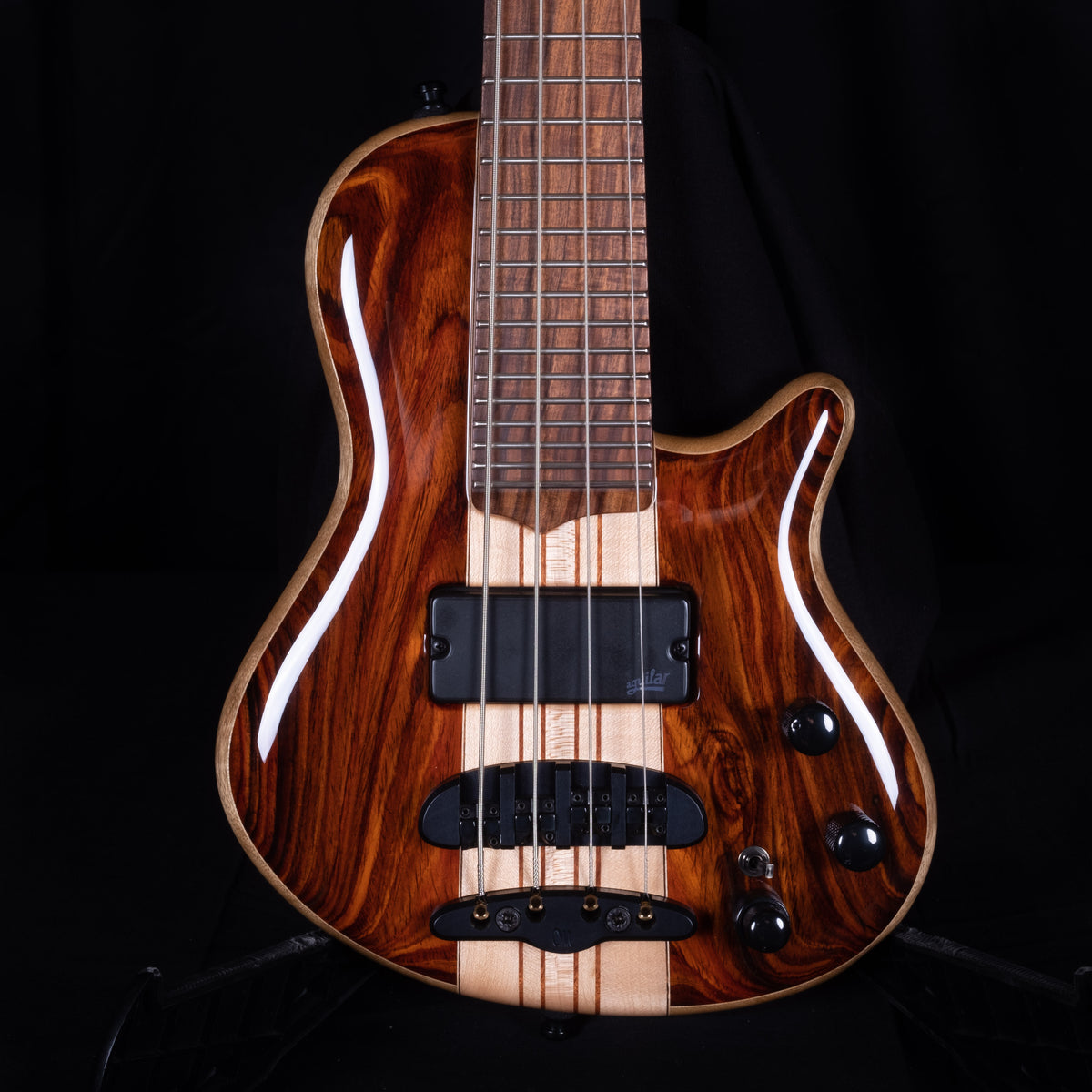 Mayones Cali 4 Bass Amazakoe Body Black Limba & Maple Top Cocobolo Bac ...