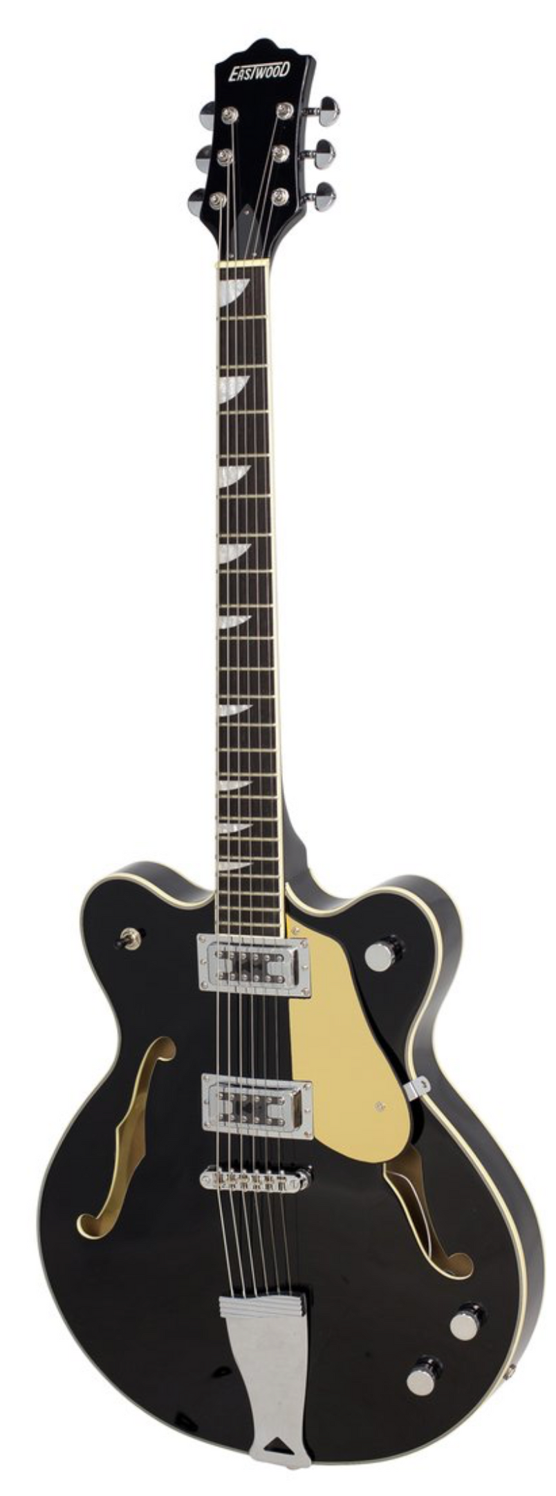 Eastwood Classic 6 Baritone 6 String Semi Hollow Guitar Black ...