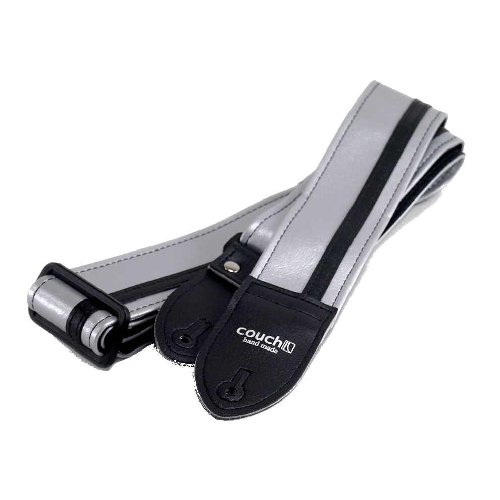 Couch Silver with Black Racer X Guitar Strap - RX011 — Truetone Music