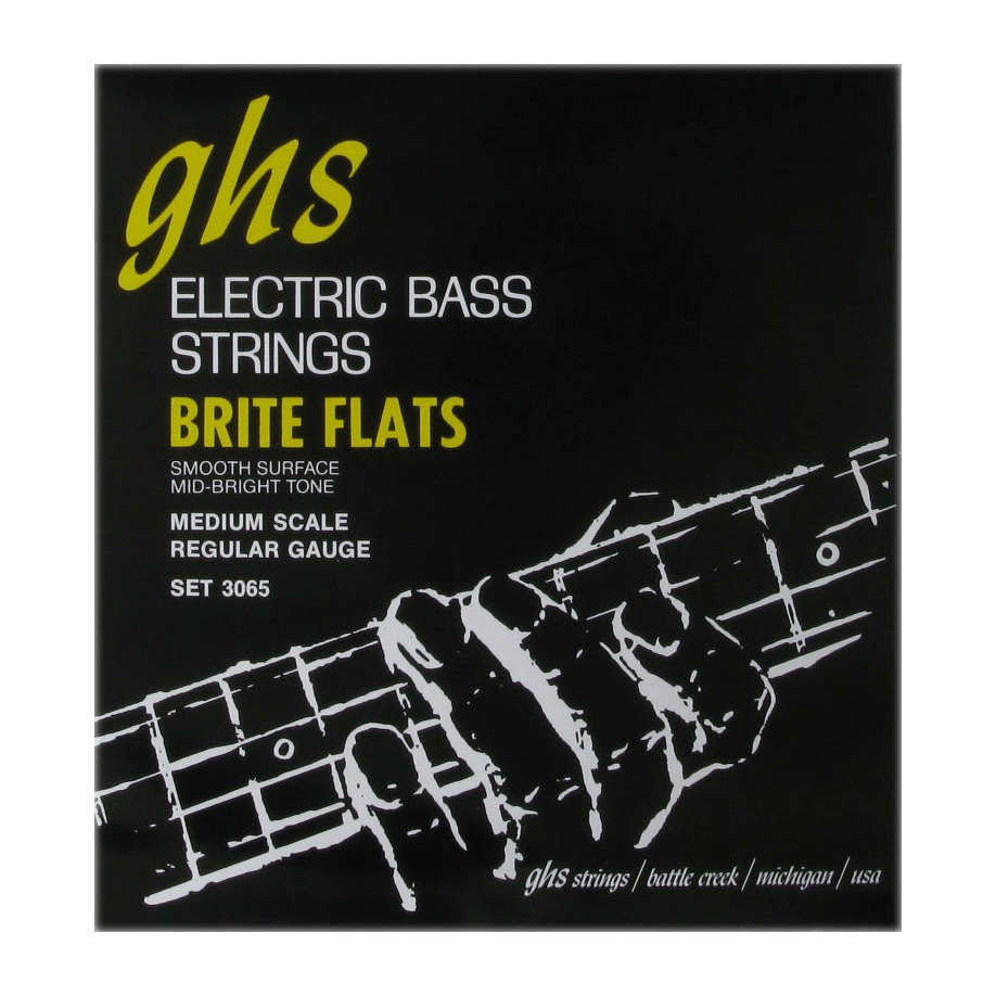 GHS 3065 Bass Brite Flats Medium Scale Regular Electric Bass Strings ...